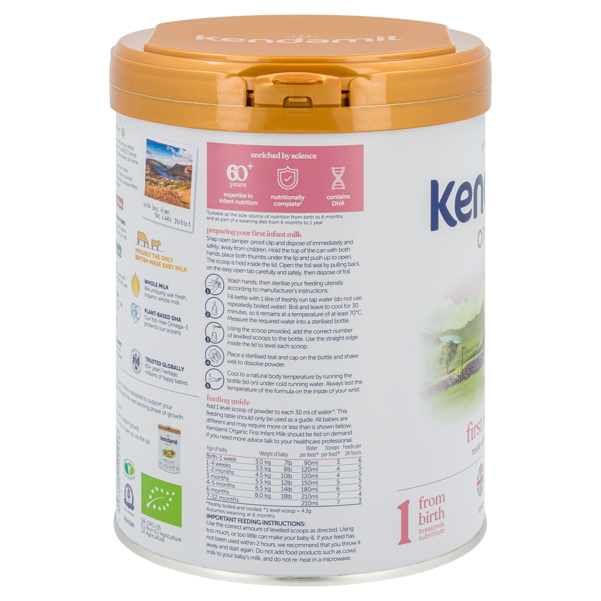 Kendamil Organic Cow Milk Baby Formula • Stage 1 – Organic Formula Now